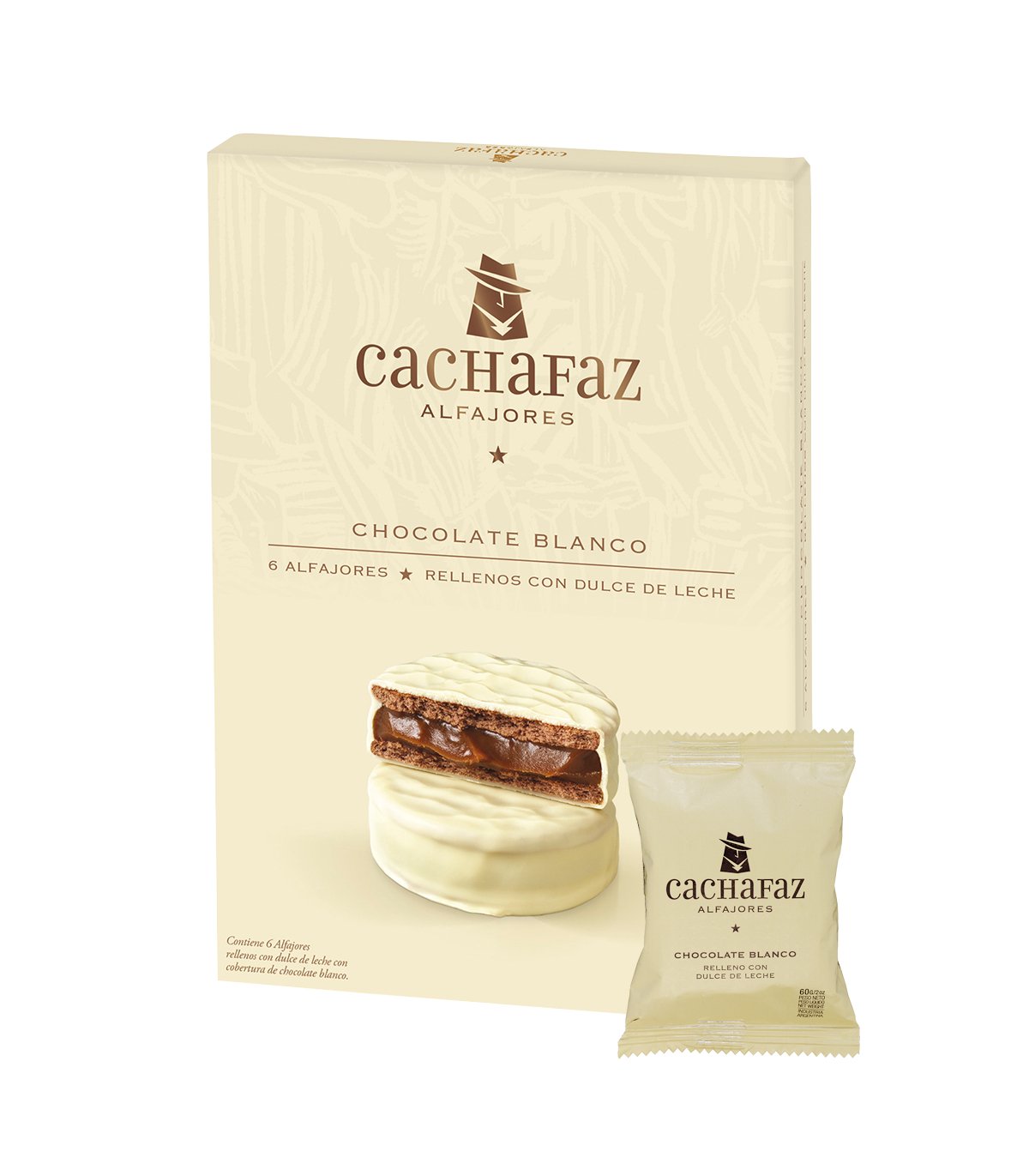 Cachafaz White Chocolate Alfajor filled with Dulce de Leche | GSI ...